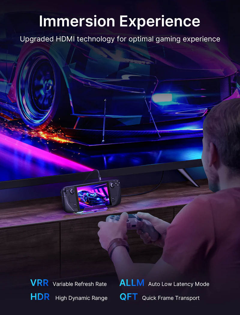 JSAUX Portable USB Powered 8 Port RGB Docking Station - HB0801S - Clea ...