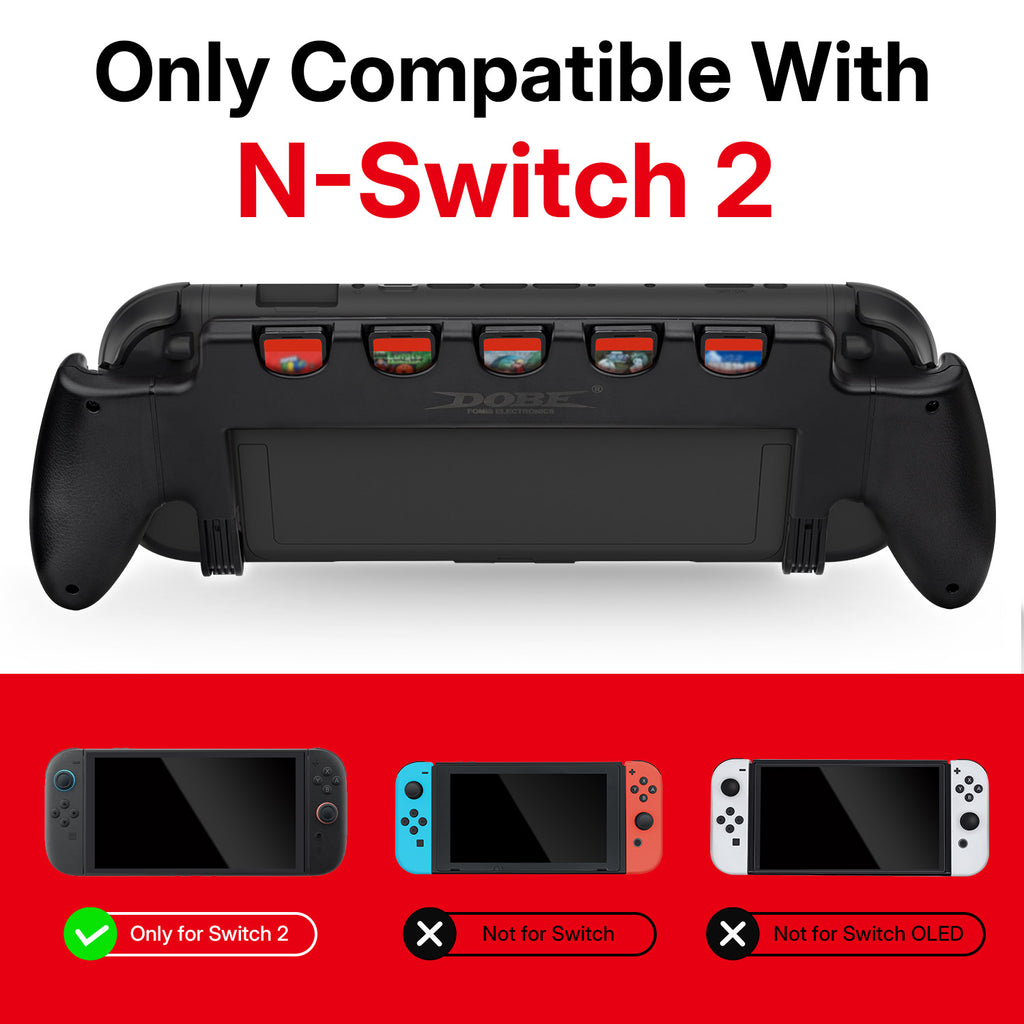 DOBE Console Grip with Game Cards Storage for Nintendo Switch 2 -Black ...